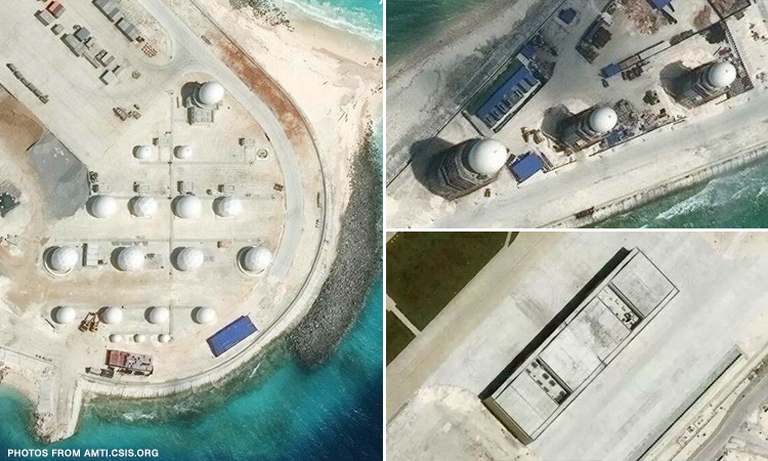 South China Sea: Aircraft hangars, radar installed on artificial ...